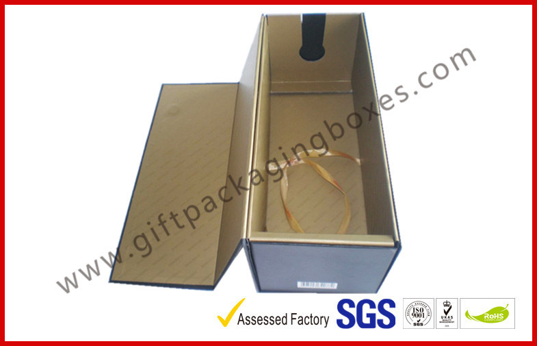 Foldable 1100G Rigid Board Wine Packaging Boxes , Rubber Finished ...