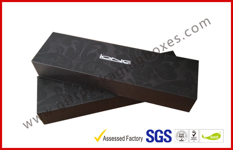 Luxury Black Rectangle Cosmetic Packaging Boxes With Customized Foil Logo