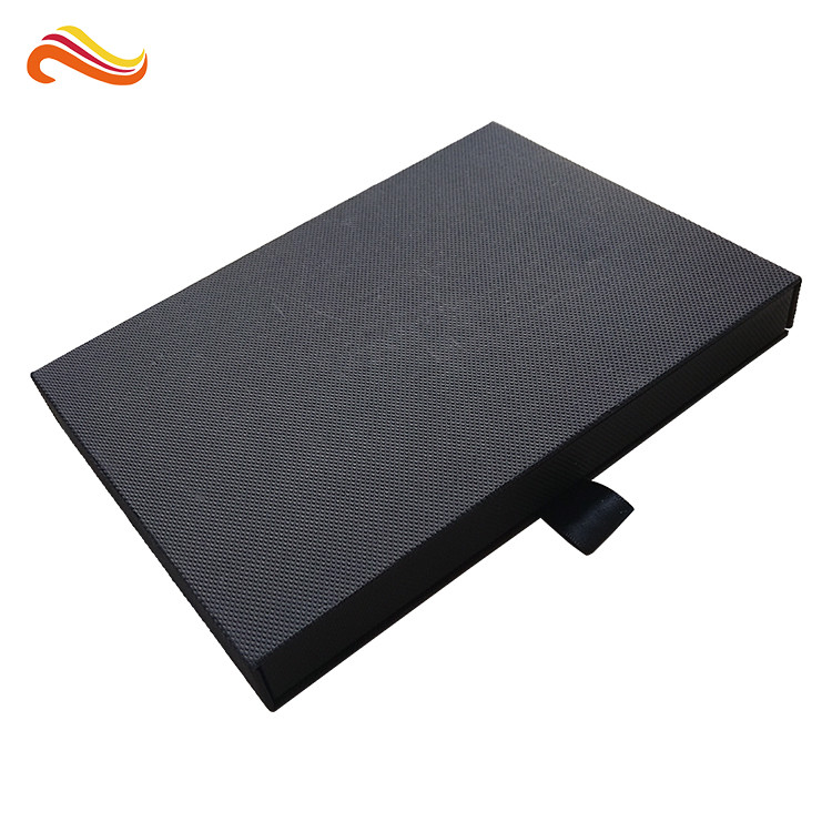 Matte Black Black Gift Packaging Boxes , Handmade Magnetic Box Embossing Printing